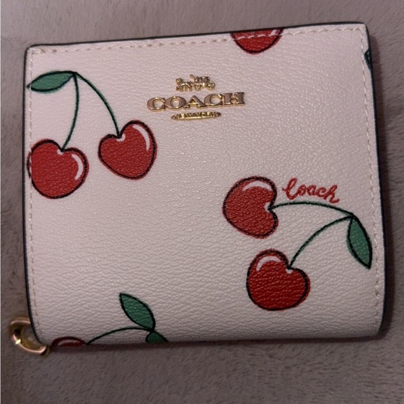 Coach | Bags | Coach Cherry Print White And Red Wallet | Poshmark